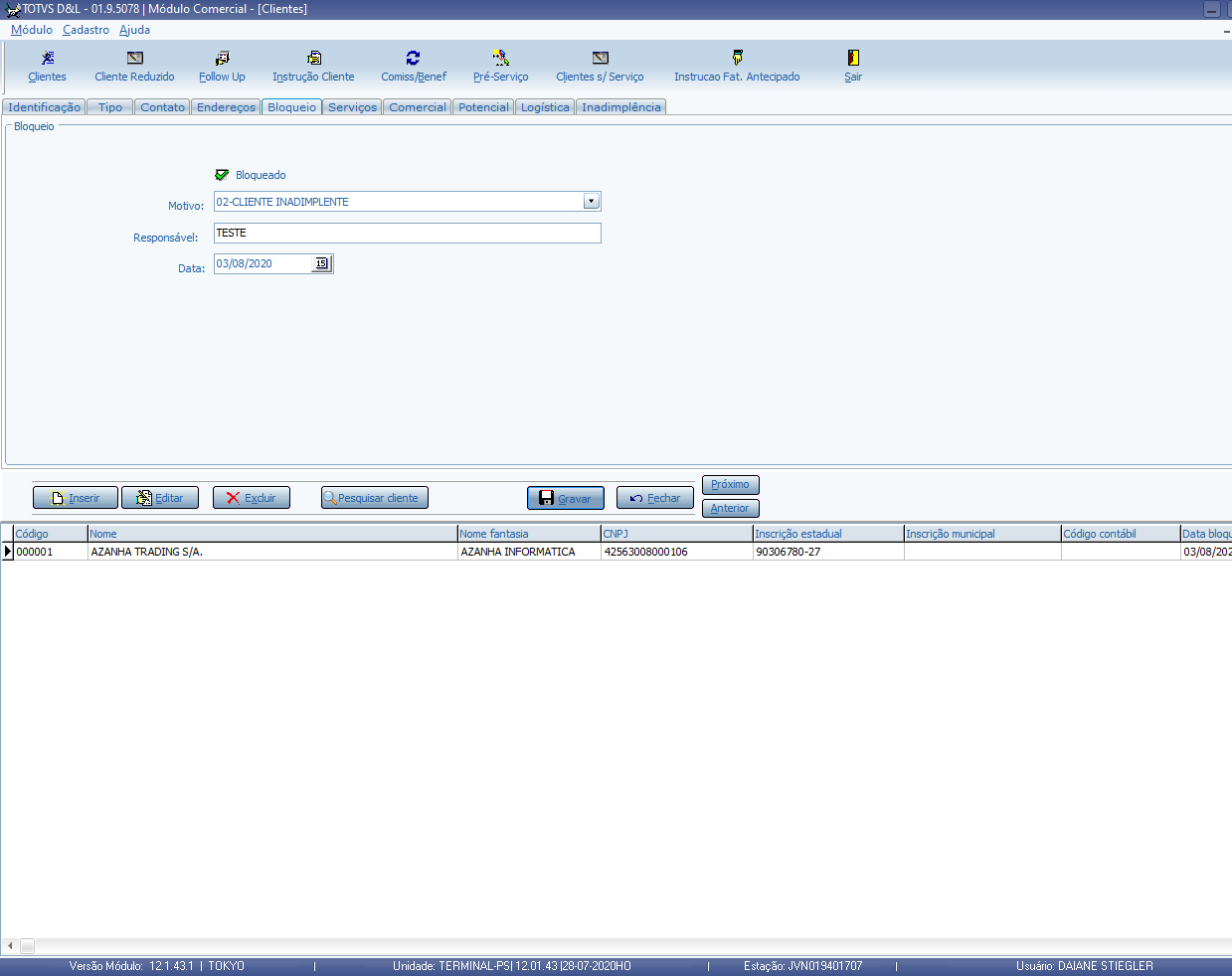 Logística - Recintos Aduaneiros - Comercial - Cadastro de bloqueio ...