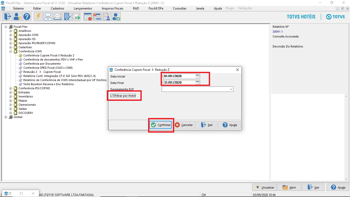 Hospitalidade - TOTVS Backoffice (Linha CMNET) - FF - Como conferir ...