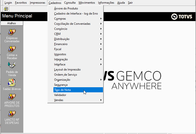 GA - GEMCO IMPLEMENT - SAÍDAS - Como Adicionar Tipos de Movimentação na ...