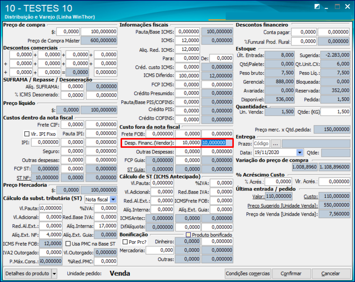 WINT - O que fazer para utilizar um acréscimo financeiro, sem ...