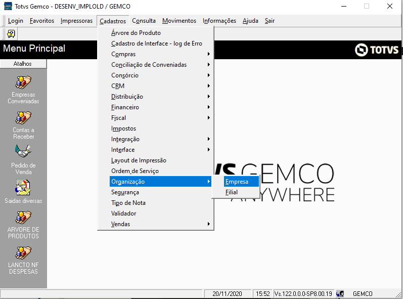 Ga Gemco Implement GerÊncia De Produtos Configuração Para