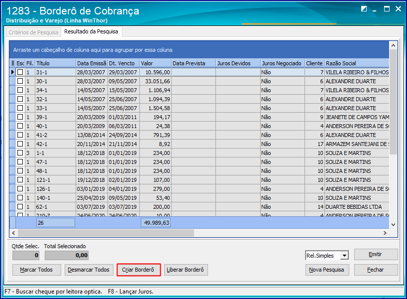 WINT - Como montar o borderô no processo de Título ao portador rotina ...