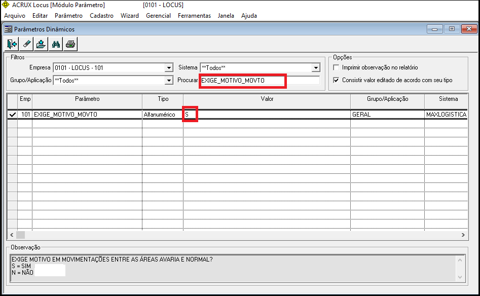 Varejo - Supermercados - Logística WM - Locus WMS - Exigir motivo na ...