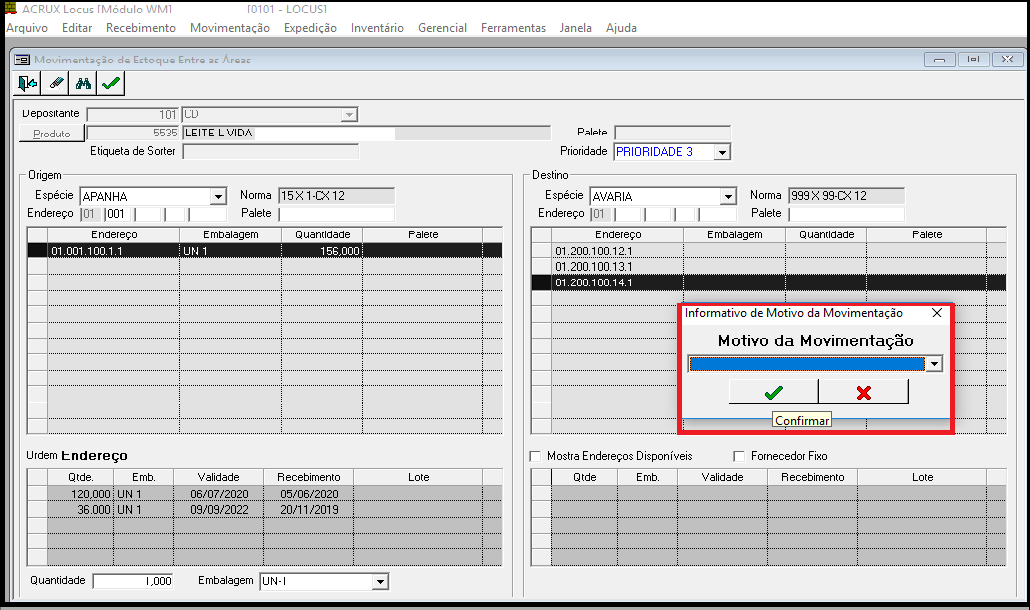Varejo - Supermercados - Logística WM - Locus WMS - Exigir motivo na ...