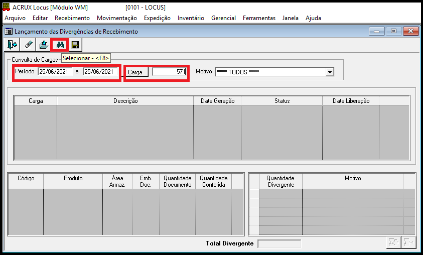 Varejo - Supermercados - Logística WM - Locus WMS - Permitir informar ...