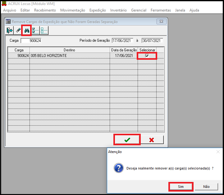 Varejo - Supermercados - Logística WM - Locus WMS - Remover Cargas de ...