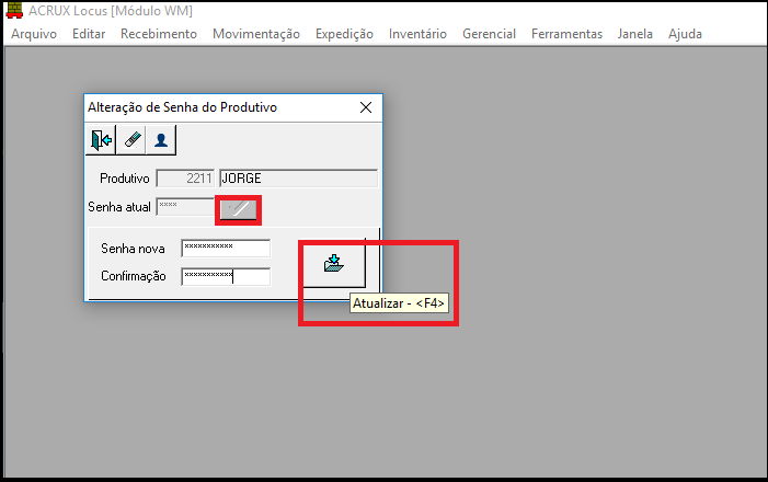 Varejo - Supermercados - Logística WM - Locus WMS - Alterar senha de ...