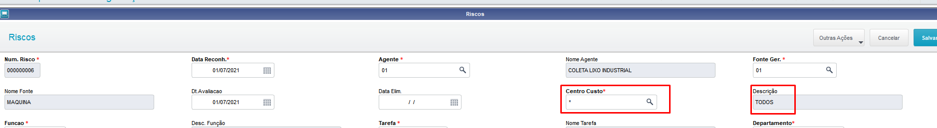 RH - Linha Protheus - MDT - Como realizar o cadastro de risco usando atalhos que permitem ...
