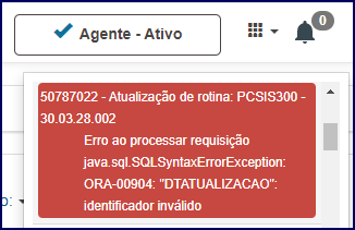 WINT - 300 - ORA-00904 DTATUALIZACAO Identificador Inválido – Central de Atendimento TOTVS