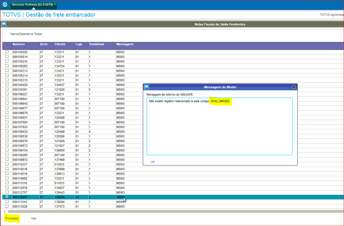 Logística - Linha Protheus - GFE - Como verificar porque nota fiscal de ...