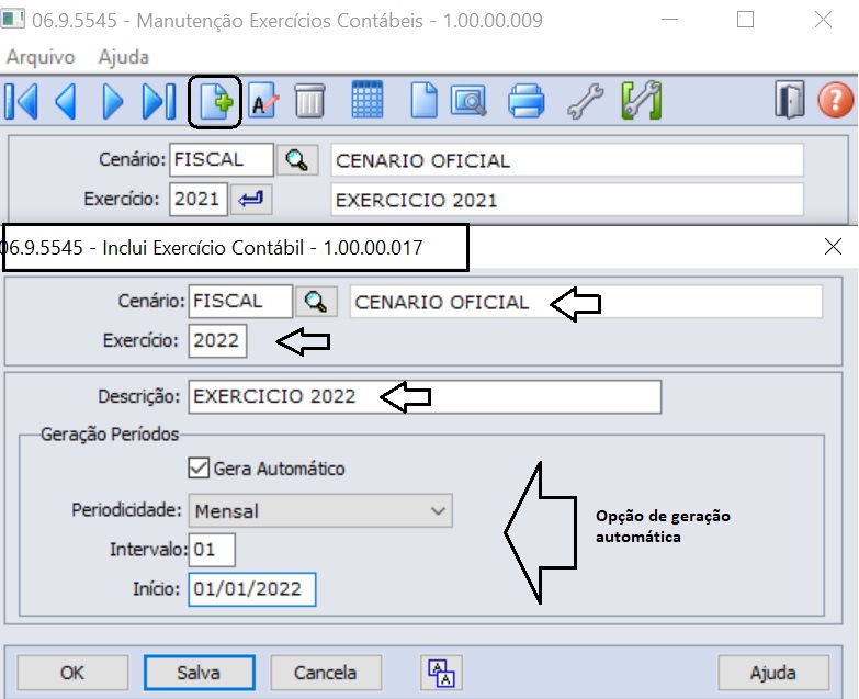 Cross Segmentos - Linha Datasul - FGL - Gera Automático novo Exercício ...