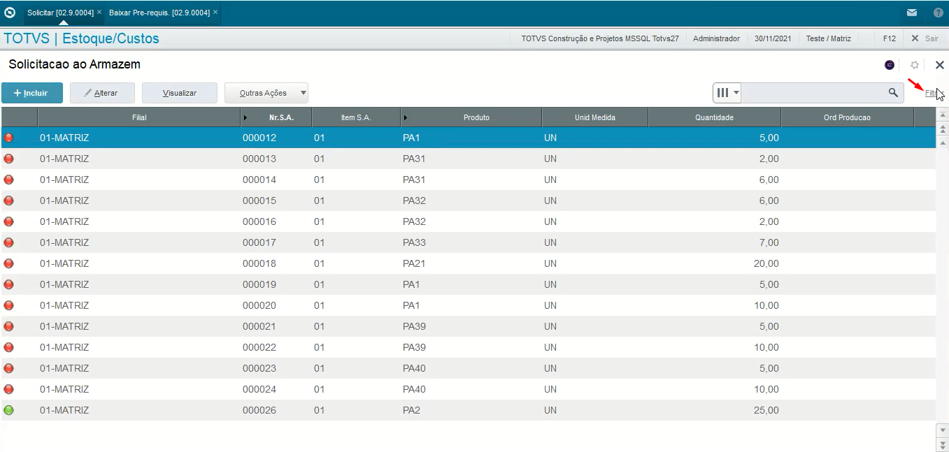 Cross Segmento Backoffice Linha Protheus Sigaest Mata105 Como