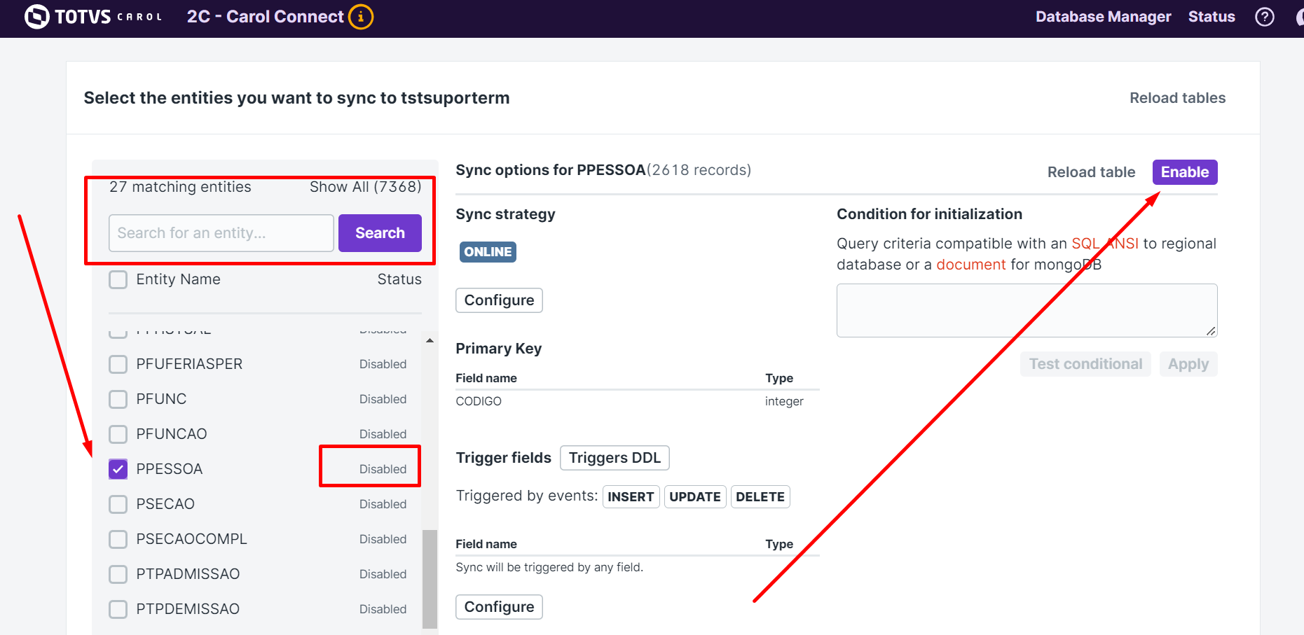 TOTVS CAROL - Carol Connect (2C) - Como verificar se uma tabela ...