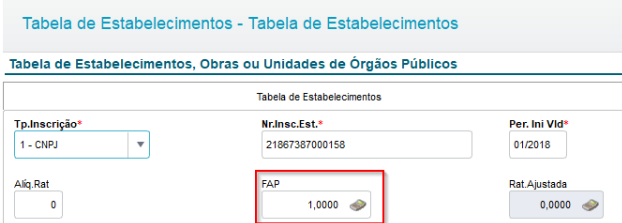 RH - RM - FOP - eSocial - TAF - Erro código 1801: O FAP do ...