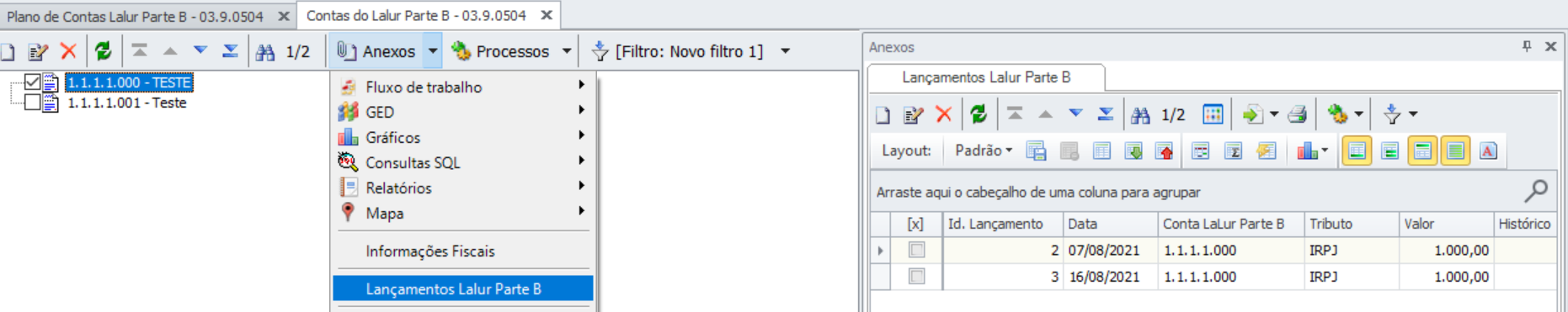 Cross Segmentos - Linha RM - Fis - ECF - Lalur Parte B – Central de ...
