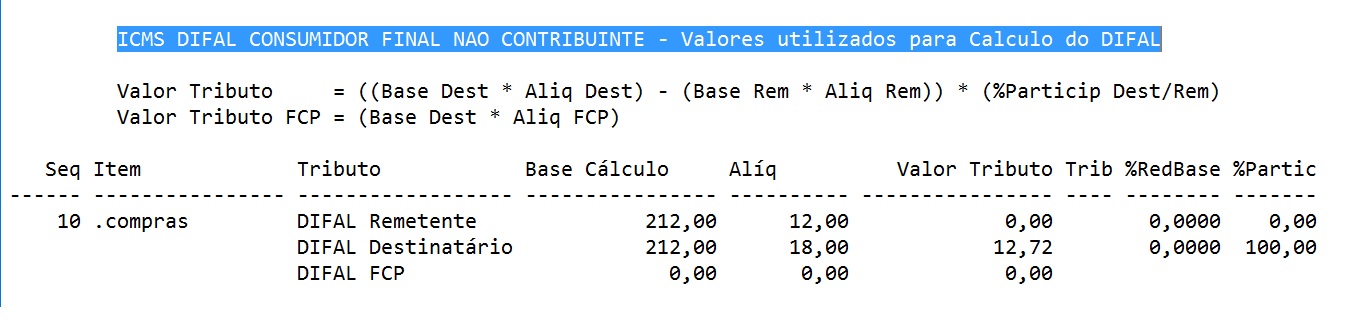 Cross Segmentos - Linha Datasul - MFT - Cálculo do DIFAL para não ...