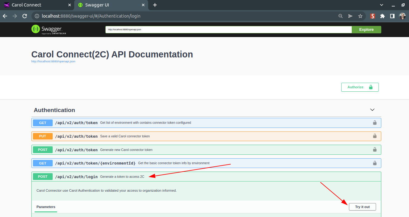 TOTVS CAROL - Carol Connect (2C) - Como utilizar o 2C via Swagger-API ...