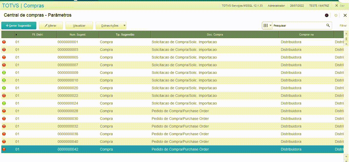 Cross Segmentos - Totvs Backoffice Protheus - SIGACOM - Central de Compras - Como localizar o ...
