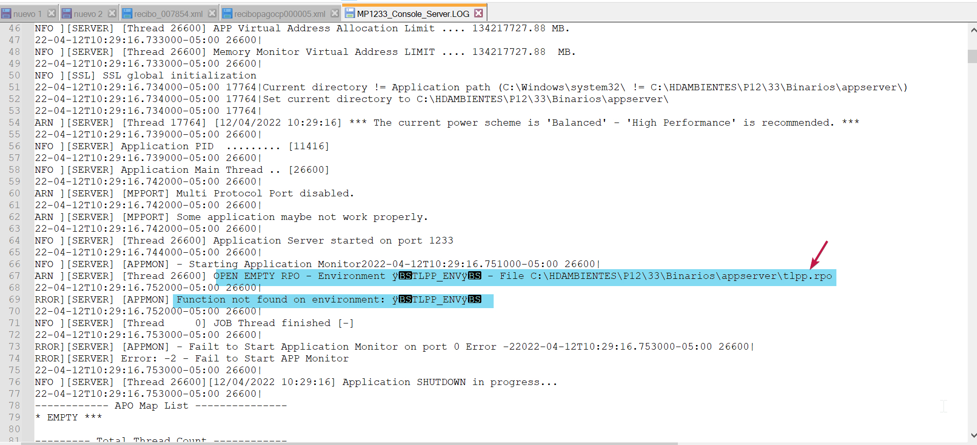 Framework Framework Línea Protheus Mi Appserver Appserver Monitor Instance Not Enabled