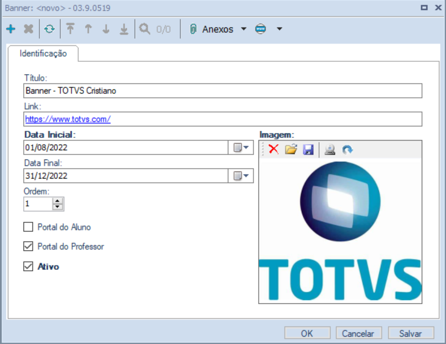 TOTVS Educacional - Educacional - Portal do Professor - Banner – Central de Atendimento TOTVS