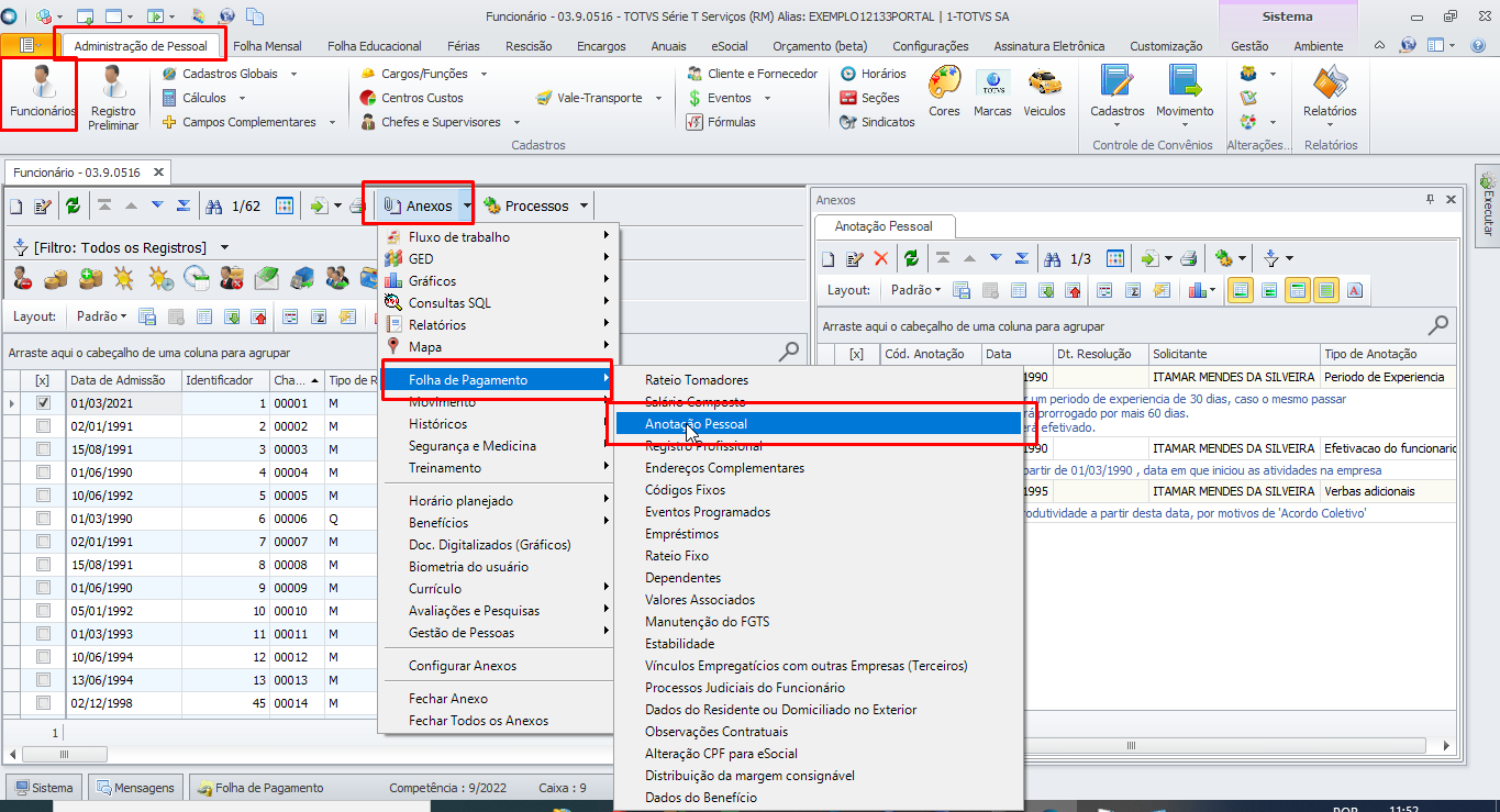 RH - RM - FOP - Visualizar anotações no RM Portal – Central de ...