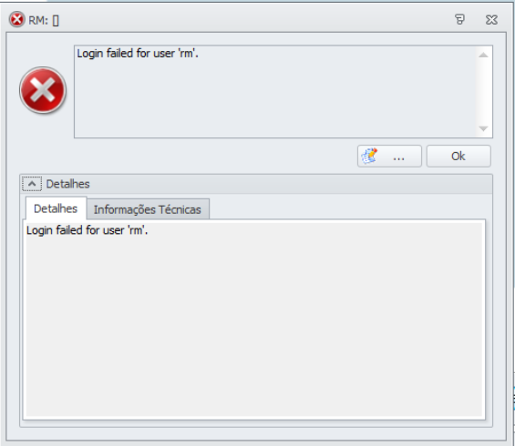 Framework - Linha RM - Frame - Login failed for user rm – Central de Atendimento TOTVS