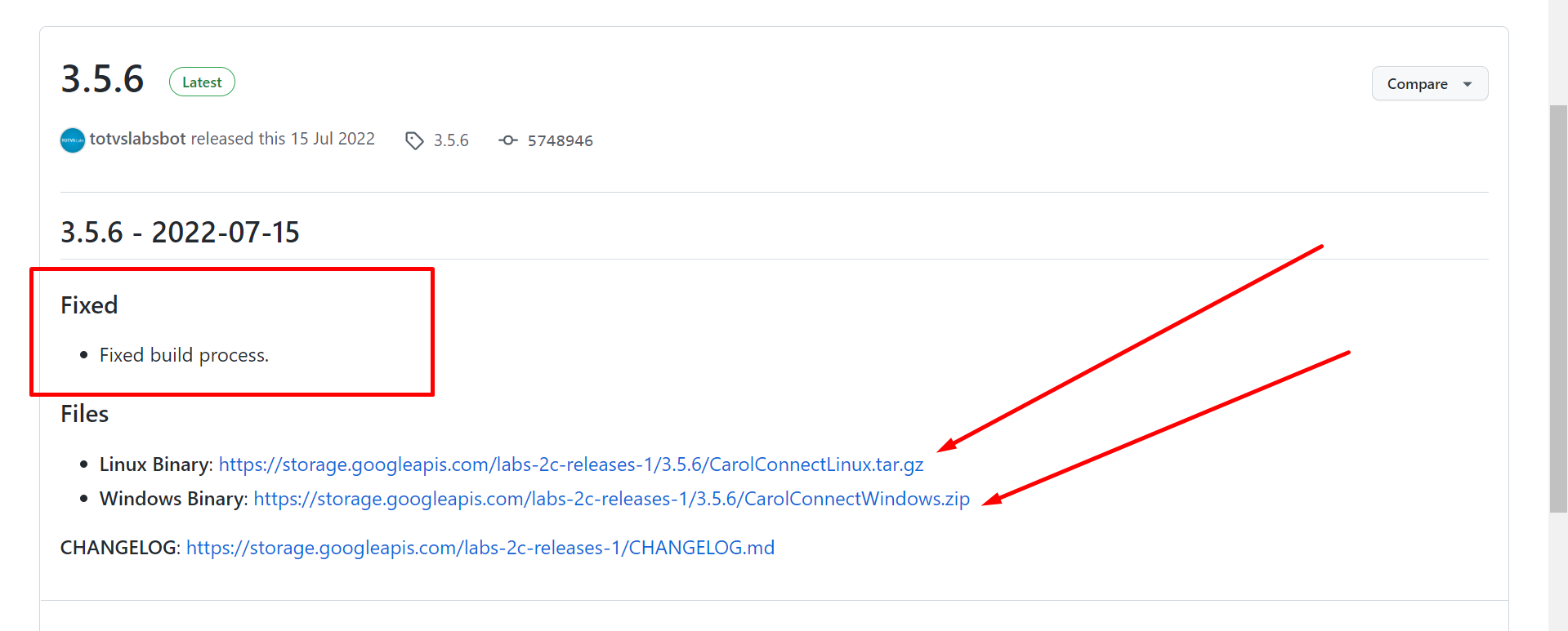 TOTVS CAROL - Carol Connect (2C) - Como verificar se há atualização do ...
