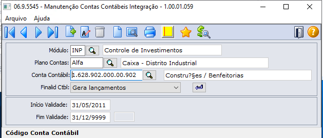 Cross Segmentos - Linha Datasul - MIN - Validar Conta nos Movimentos de ...