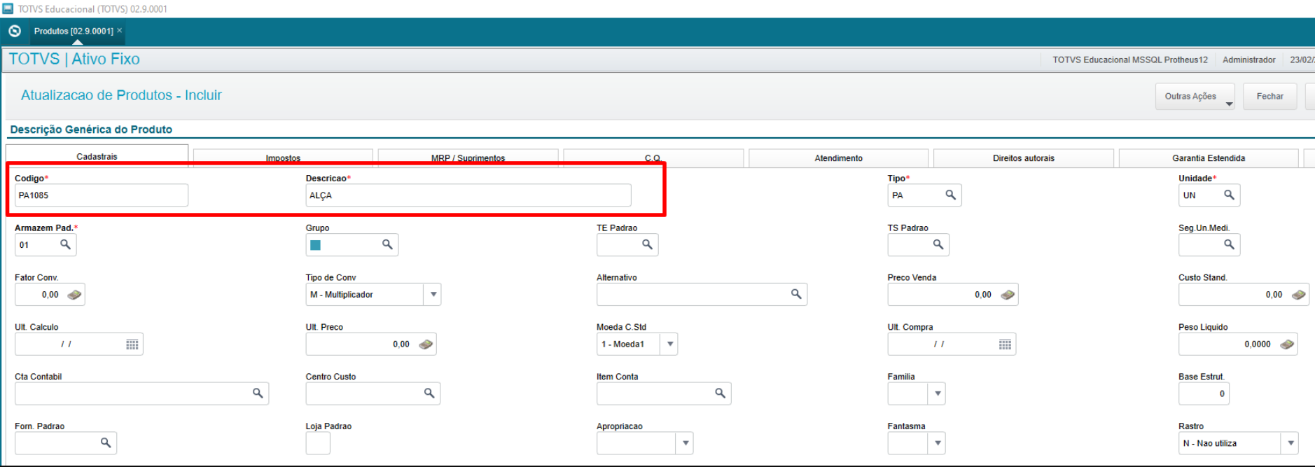 Cross Segmento Backoffice Linha Protheus Sigaest Como Realizar