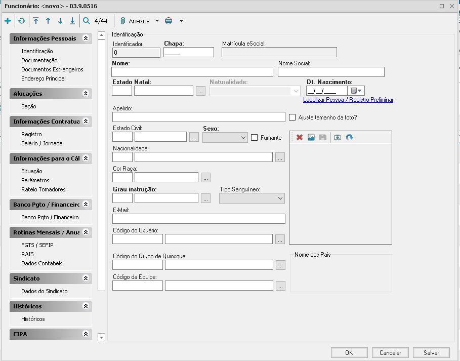 RH - RM - FOP - Admissão de funcionários – Central de Atendimento TOTVS