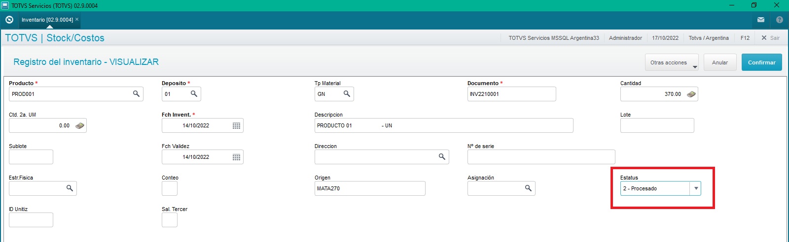 Cross Segmentos - TOTVS BackOffice (Línea Protheus) - MI - Stock y ...