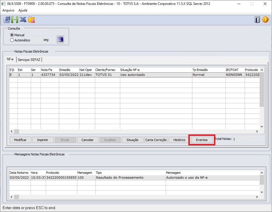 Cross Segmentos - Linha Datasul - NFE - Evento Comprovante de Entrega ...