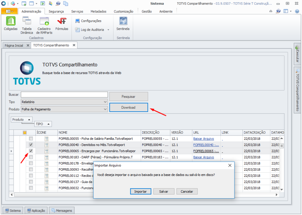 RM - SAU - Download de Objeto Gerencial no TOTVS Compartilhamento – Central de Atendimento TOTVS
