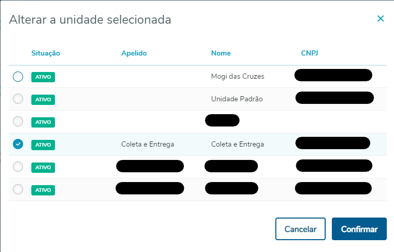 Logística - TOTVS Checklist - Checklist - Como trocar de unidade logada ...